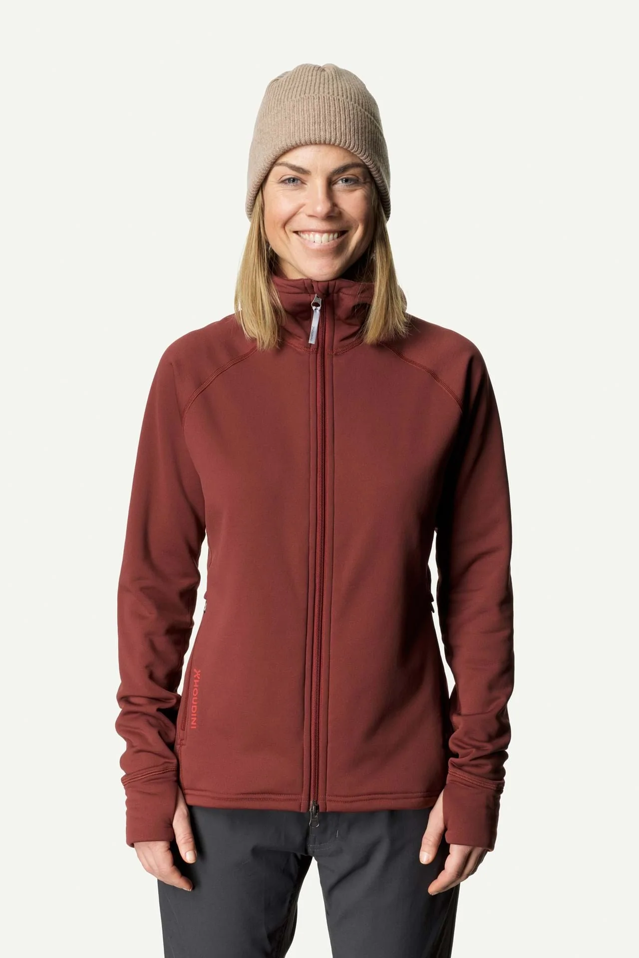 Houdini Womens Power Houdi Deep Red - PlatouSport
