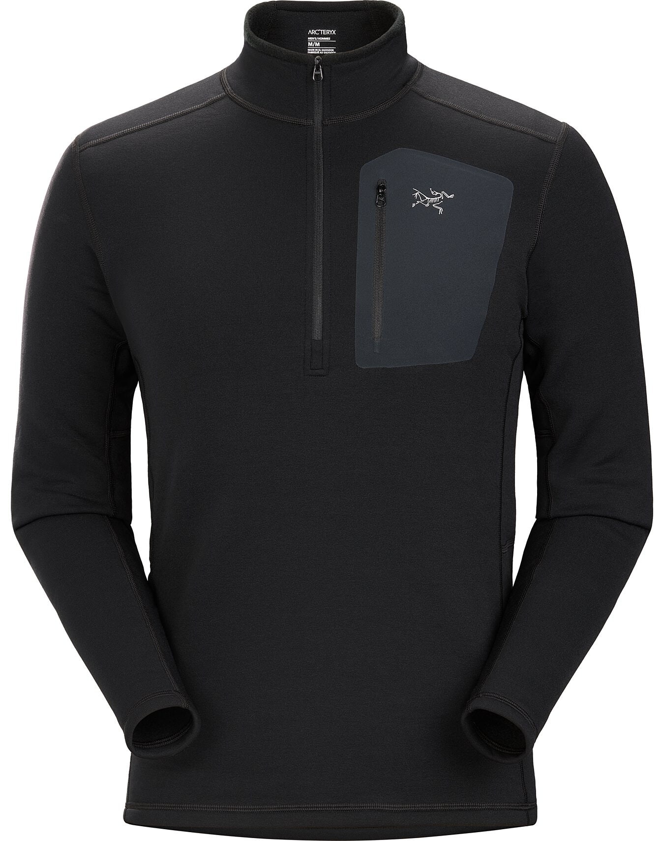 Arc'teryx Rho Heavyweight Zip Neck Mens Black - PlatouSport